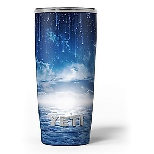 Design Skinz Vivid Blue Falling Stars in The Night Sky - Skin Decal Vinyl Wrap Kit Compatible with The Yeti Rambler Cooler Tumbler Cups