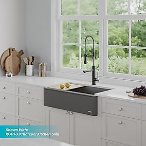 Kraus KPF-1603SFSMB Artec Pro 2-Function Commercial Style Pre-Rinse Kitchen Faucet with Pull-Down Spring Spout and Pot Filler, 24.75 inch, Spot Free Finish Stainless Steel/Matte Black