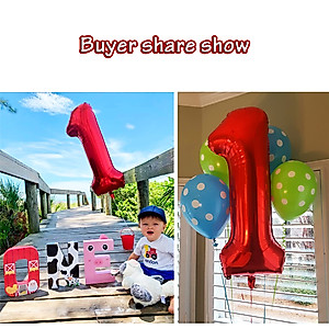 40 Inch Red Large Numbers jumbo Birthday Party Decorations Helium Foil Mylar Big Number Balloon Digital 1