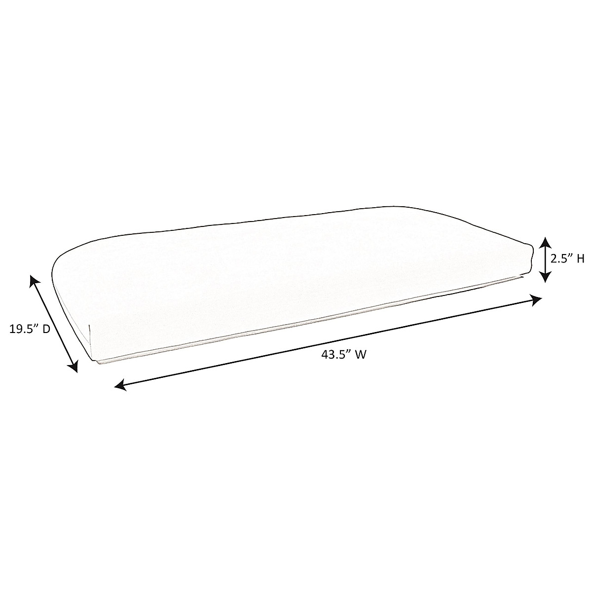 Naturesroom Sunbrella Patio Cushions -Wicker Settee - 43.5" W x 19.5" L x 3" T, Outdoor Bench Cushion with Comfort, Style & Durability Designed for Outdoor Living - Made in The USA