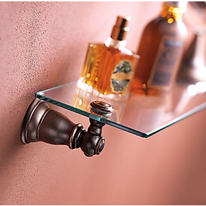 Moen YB5490ORB Kingsley 20-Inch W x 5-Inch D Decorative Bathroom Vanity Glass Shelf,, Oil Rubbed Bronze