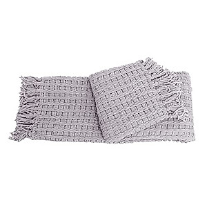 Home Soft Things Space Yarn Knitted Throw Blanket, 50'' x 60'', Lilac, Comfortable Snuggly Warm Gorgeous Throw Blanket Couch Sofa Bed Cover Home Décor