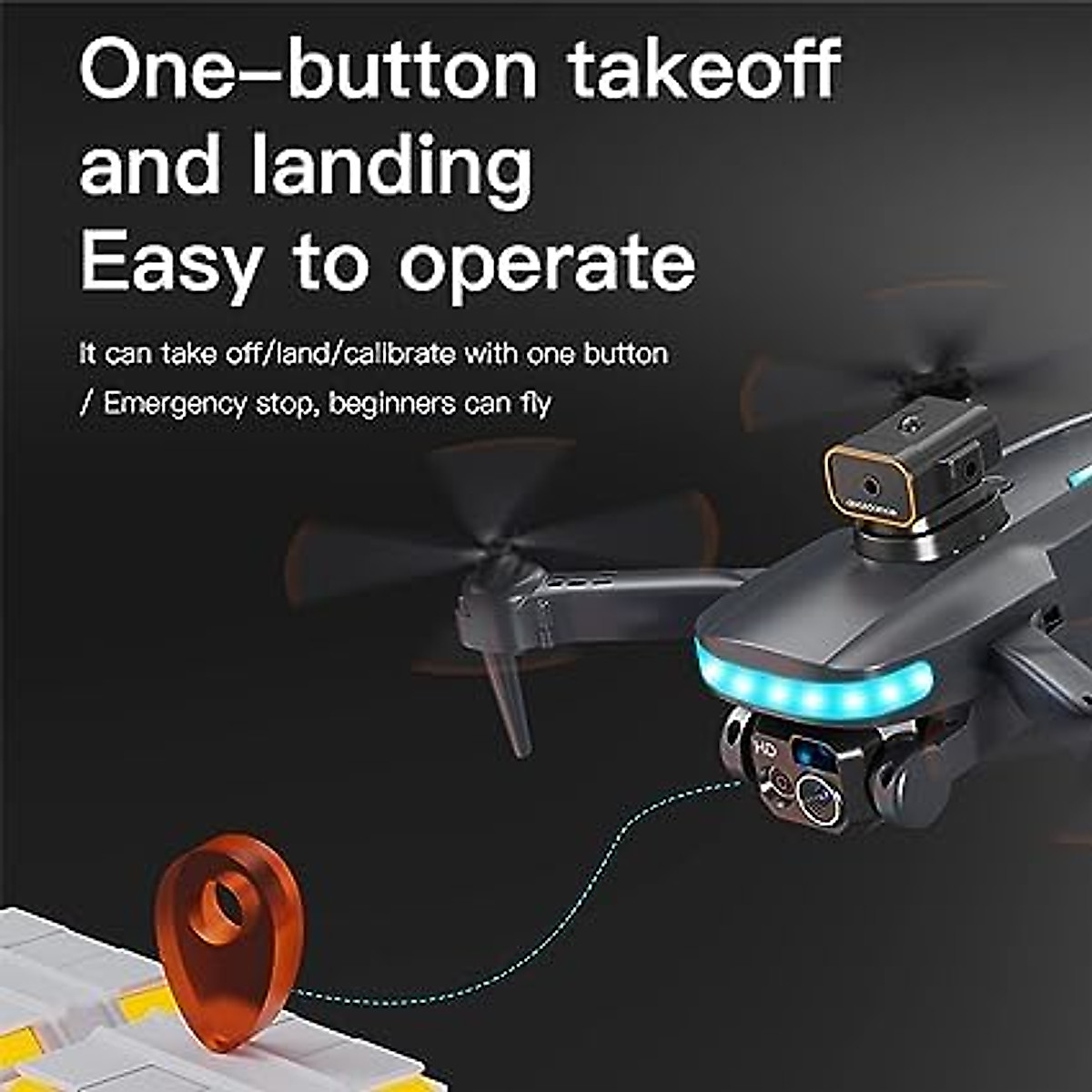 P14 Foldable Mini Wireless Drone with Dual 4K HD FPV Camera - Intelligent 360° Obstacle Avoidance 4 Channel RC Quadcopter Multifunctional HD Aerial Photography Remote Control Toys