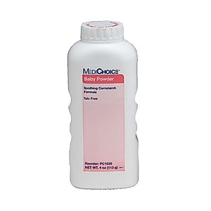 MediChoice Baby Powder, Talc-Free, Food-Grade Cornstarch, 4 Ounce (Case of 48)