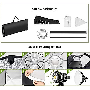 GVM 80W Softbox Lighting Kit with APP Control, Professional Studio Photography Lighting with Digital Display, LED Video Light Color Temperature 5600K and CRI 97+ for Portrait Product Fashion Shoot