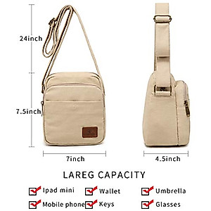 Small mini Hippie Crossbody Bag Top Zip Cotton Sling Bag Jacquard cloth Handmade Bags (off-white)