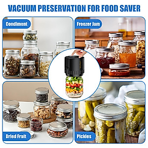 Electric Mason Jar Vacuum Sealer Kit for Regular & Wide Mouth Mason Jar, Automatic Jar Vacuum Sealer Machine for Food Save