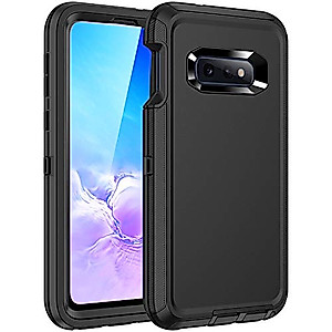 Regsun for Galaxy S10E Case,Shockproof 3-Layer Full Body Protection [Without Screen Protector] Rugged Heavy Duty High Impact Hard Cover Case for Samsung Galaxy S10E,Black