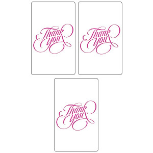 60 Modern Thank You Miniatures Candy Bar Wrapper in Pink, Adorable Stickers for Weddings, Bridal Shower Engagement Party Decorations, Favors, Party Supplies. Candy Not Included. Made in USA