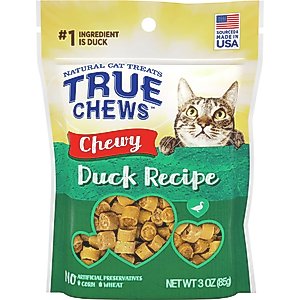 Blue Buffalo True Chews Natural Chewy Cat Treats, Duck 3 oz bag