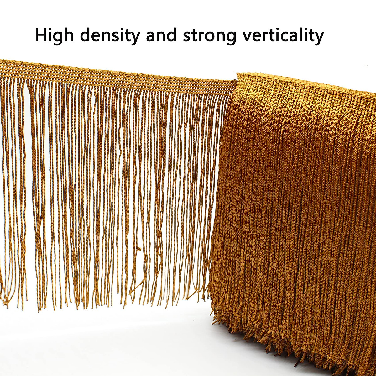 Dortrue 10 Yards of 8" Brown Fringe Trim Tassel Sewing Trim for Clothes Accessories Latin Wedding Dress DIY Lamp Shade Decoration