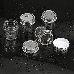 CZWESTC 16PACK 2Ounces Glass Jars with Lids,Mini Mason Jar Shot Glasses with Metal Lid,Round Set Glass Jars Canning Storage Jars Containers for Storing Lotions, Powders, and Ointments …