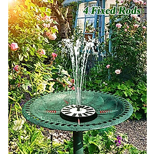 ZOLOCHEL Solar Fountain Pump Upgraded 100% Glass Covered, Outdoor Solar Powered Bird Bath Water Fountains with 8 Nozzles & 4 Fixers for Garden, Pond, Pool, Fish Tank Decoration - No Battery Needed