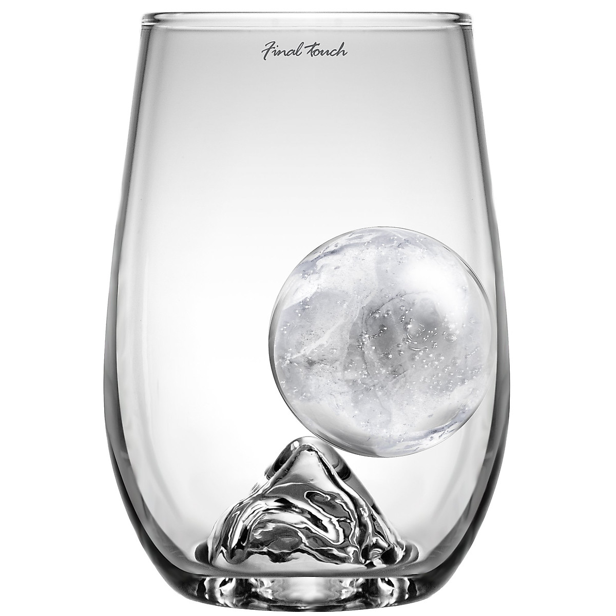 Final Touch Grand Rock Highball Glass & Ice Ball Mold