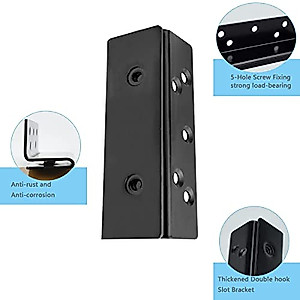Bed Frame Bed Post Double Hook Slot Hardware Attachment Bracket for Wooden Bed-Set of 2