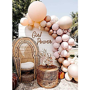 130Pcs Dusty Rose Pink Nude Mauve Brown Ivory White Boho Balloons Balloon Garland Kit, Baby Shower Balloons Girls, Teddy Bear Neutral Birthday Wedding Baby Shower Party Decorations for Girl