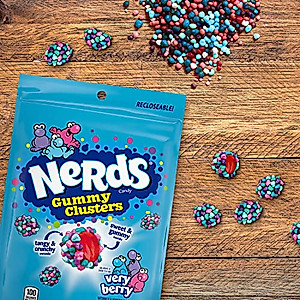 Nerds Gummy Clusters Candy, Very Berry, Resealable 8 Ounce Bag