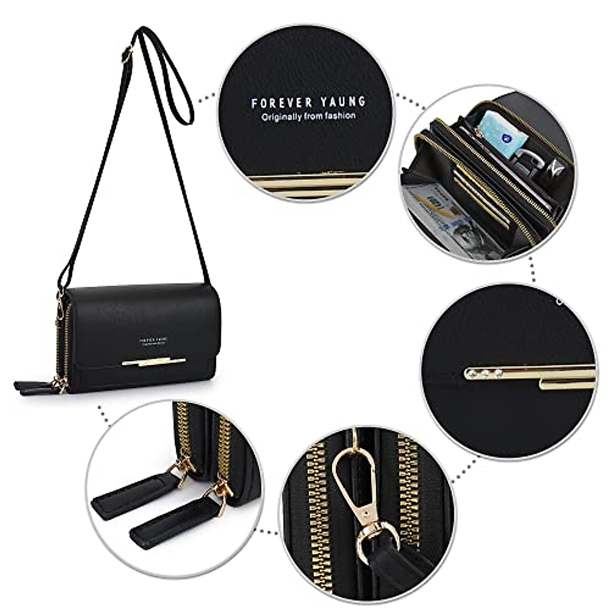 fannos Small Purses For Women Small Purse Wallet Purse Small Purses Side Purse Wallet Purse For Women Bolso Purse Wallet Small Womens Purse Cute Small Purse Wallet Bag Long Strap Purses For Women