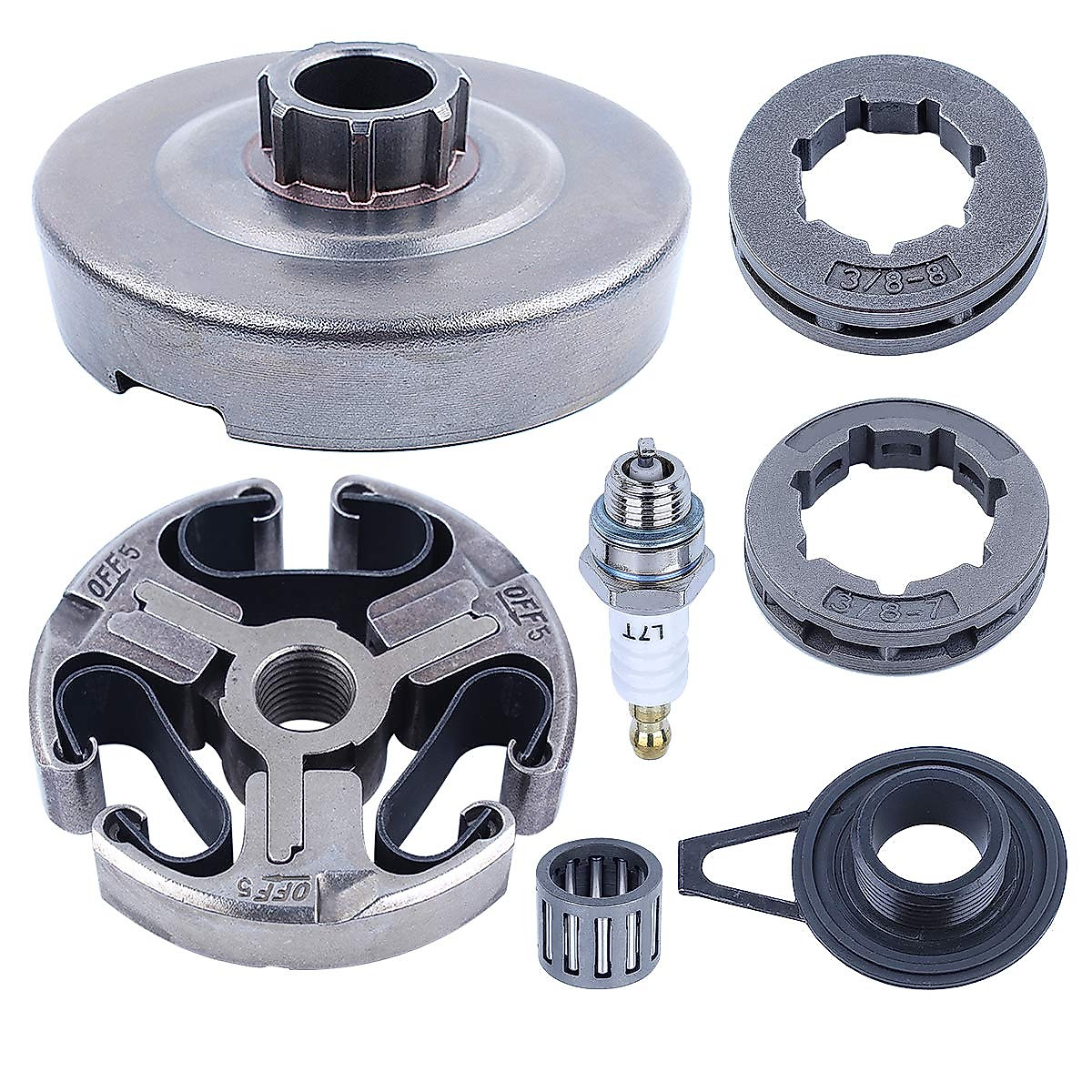 Adefol 362 Chainsaw Clutch and Sprocket Rim Clutch Drum Kit for Husqvarna 362 365 371 372 XP Replacement Parts with Worm Gear, Clutch Bearing Replacement Parts for 503 93 24-71