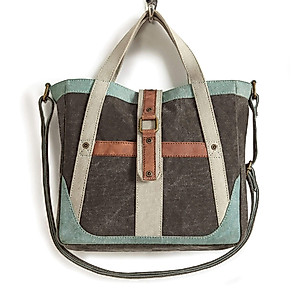 Mona B. Recycled Vintage Upcycled Canvas Portland and Escape the Ordinary Collection with Vegan Leather Trim (Portland) (Escape-Crossbody)