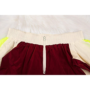 EOSIEDUR Women's Summer off Shoulder Zipper up Crop Tops and Loose Short Pants With Tie Jumpsuit Set