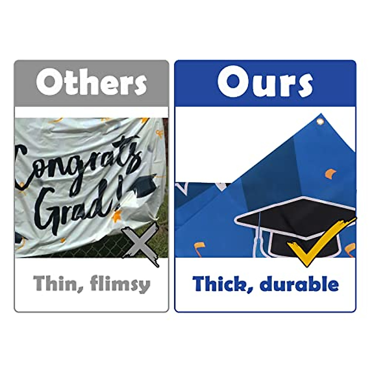 Bunny Chorus Graduation Decorations 2023 Party Backdrop Banner, Extra Large 71" x 40" Blue Black 2023 Photo Booth Props Decorations, Congrats Grad Home for Outdoor Indoor Supplies