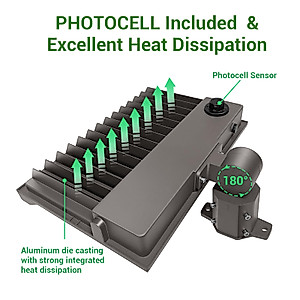 SZGMJIA 150W LED Parking Lot Lighting, Street Light 22,500 Lumen Super Bright 5000K Daylight White Replaces 1500W Halide Shoebox Pole Lights with photocell for Stadium Parking Lot Roadways