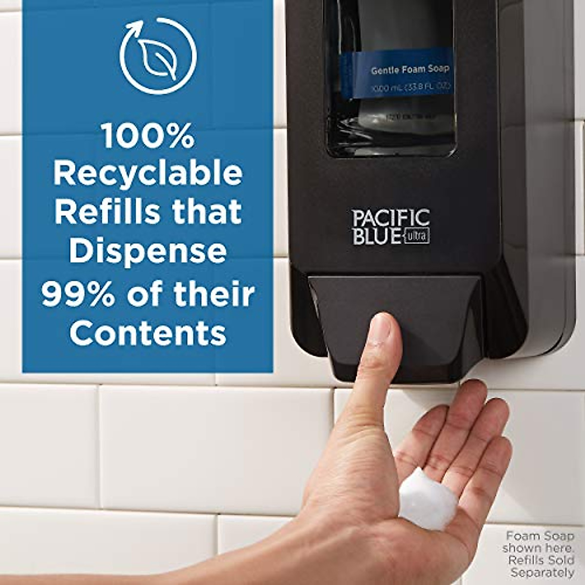 Pacific Blue Ultra Gentle Foam Hand Soap Refill by GP PRO (Georgia-Pacific), Antimicrobial Pacific Citrus Scent, 43819, 1200 mL Per Refill, 4 Refills Per Case