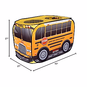 Sunny Days Entertainment Pop Up School Bus – Indoor Playhouse for Kids | Yellow Vehicle Toy Gift for Boys and Girls