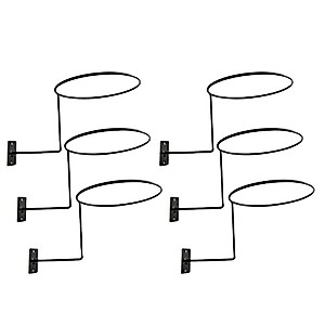 koolsoo 6 Pieces Helmet Holder Wall Mount,Heavy Duty Hat Wig Cap Display Stand,Baseball Basketball Coat Hanger Organizer Rack,5.5inch,Black,4