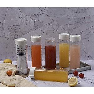 Komax Juice Bottles 18.5-oz | Set-of-6 Reusable Juice & Smoothie Bottles | Premium BPA-Free Plastic, Shatterproof, Leakproof, Freezer & Dishwasher Safe | Wide Mouth Juice & Smoothie Containers