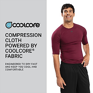 Russell Athletic Men's Standard Half Sleeve Compression Tee, White, X-Large