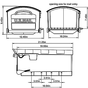 ARCHITECTURAL MAILBOXES Patriot Large Capacity, Plastic Post Mount Mailbox, Black