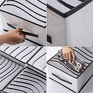 acDesign 4Pcs Nursery Drawer Organizer Dark Grey Sock Drawer Organizer Sock Organizers for Dresser Drawers Storing Socks, Underwear, Ties(5+7+9+12 Cell)