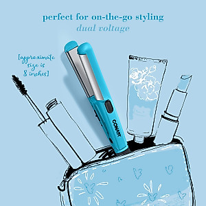 Conair Mini Dual Deluxe Styler; Add Curls and Waves - or - Straighten; Perfect for On-The-Go Styling