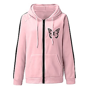 Flannel Hoodie Zip Up Party Sweatshirt for Sweatshirt Zip Up Polar Fleece Hoodies for Women Pink