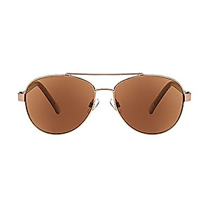 Sofia Vergara x Foster Grant Women's Carmen Full Lens SunReaders Aviator Reading Glasses, Shiny Bronze, 57 mm + 1.5