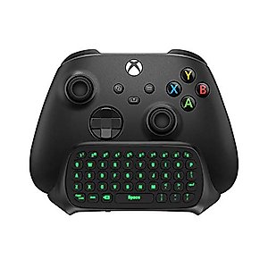TiMOVO Green Backlight Keyboard for Xbox One, Xbox Series X/S,Wireless Chatpad Message KeyPad with Headset & Audio Jack,Mini Game Keyboard Fit Xbox One/One S/One Elite/2, 2.4G Receiver Included, Black