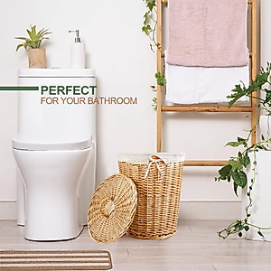 Serdic Handwoven Wicker Laundry Hamper with Removable Liner Bags,90L Capacity,Dirty Clothes Hamper Laundry Basket with Lid,Natural