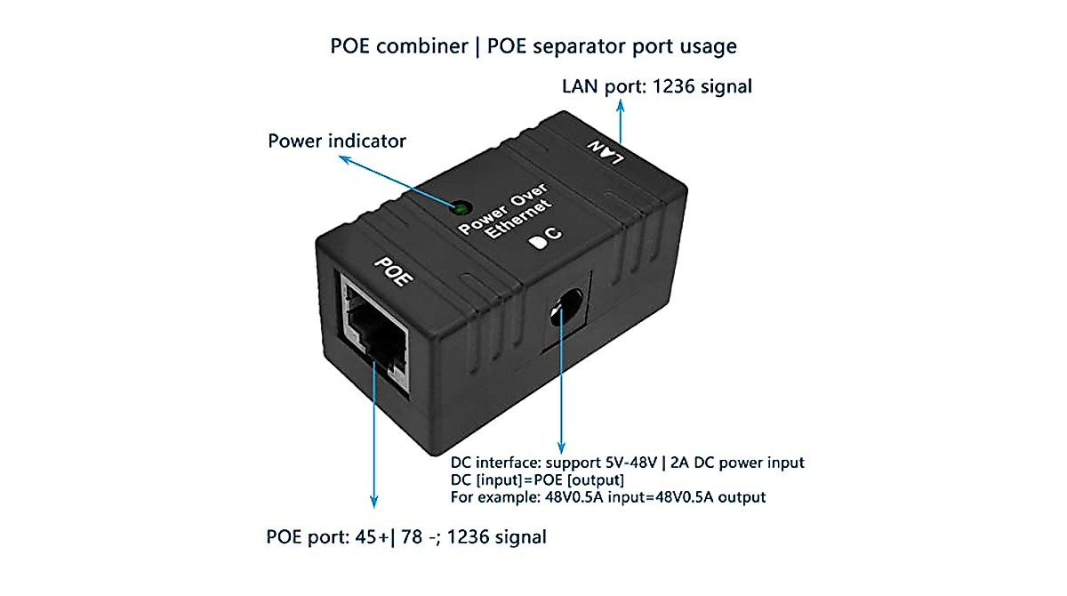 CERRXIAN POE Combiner Adapter - 100M Splitter 2-Pack