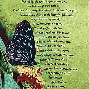 Dicksons Today I Saw A Butterfly Green 68 x 52 Inch Tapestry Throw Blanket