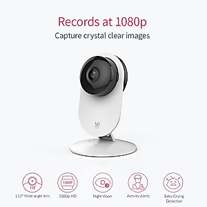 YI Home Security Camera, 1080p 2.4G WiFi IP Indoor Surveillance Camera with Night Vision, Motion Detection, Phone App, Pet Cat Dog Cam Works with Alexa and Google Assistance