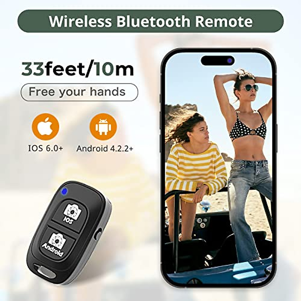 Eicaus Adjustable 67'' Cell Phone Tripod with Remote Control - Versatile Selfie Stick Tripod for Live Streaming, Vlogging, and More - Compatible with iPhone, Android, GoPro, Cameras Black