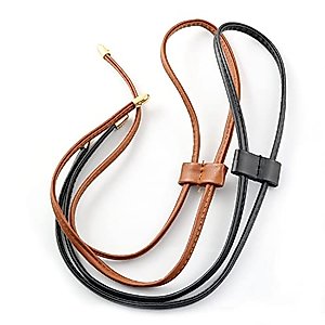 YYANGZ 2PCS Satchel Crossbody Bag Drawstring Bunche Accessories, PU Leather Drawstring for Bucket Bag Detachable Leather Pull String Purse Strap, (Black+ Brown)