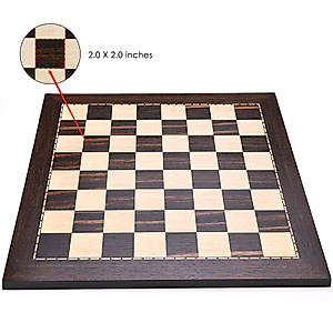 AMEROUS 19 Inches Professional Wooden Tournament Chess Board with 2.0" Squares/Gift Package/Chess Board Only (No Chess Pieces)