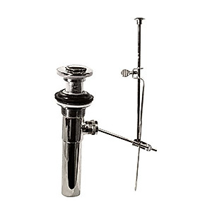 Westbrass D412-2-05 Pop-Up Lavatory Drain with Overflow Holes-Exposed, Polished Nickel