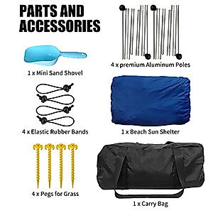 Pop Up Beach Tent Umbrella – 10FT X 10FT Sun Shade Shelter,Lycra UPF50+ Beach Canopy Sun shelter Shade,Outdoor Tent Shade with Sand Shovel,Christmas Greeting Card is The Best Wish to Your Lover