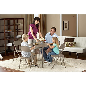 Cosco All Steel Folding Chair, 4 Pack, Antique Linen