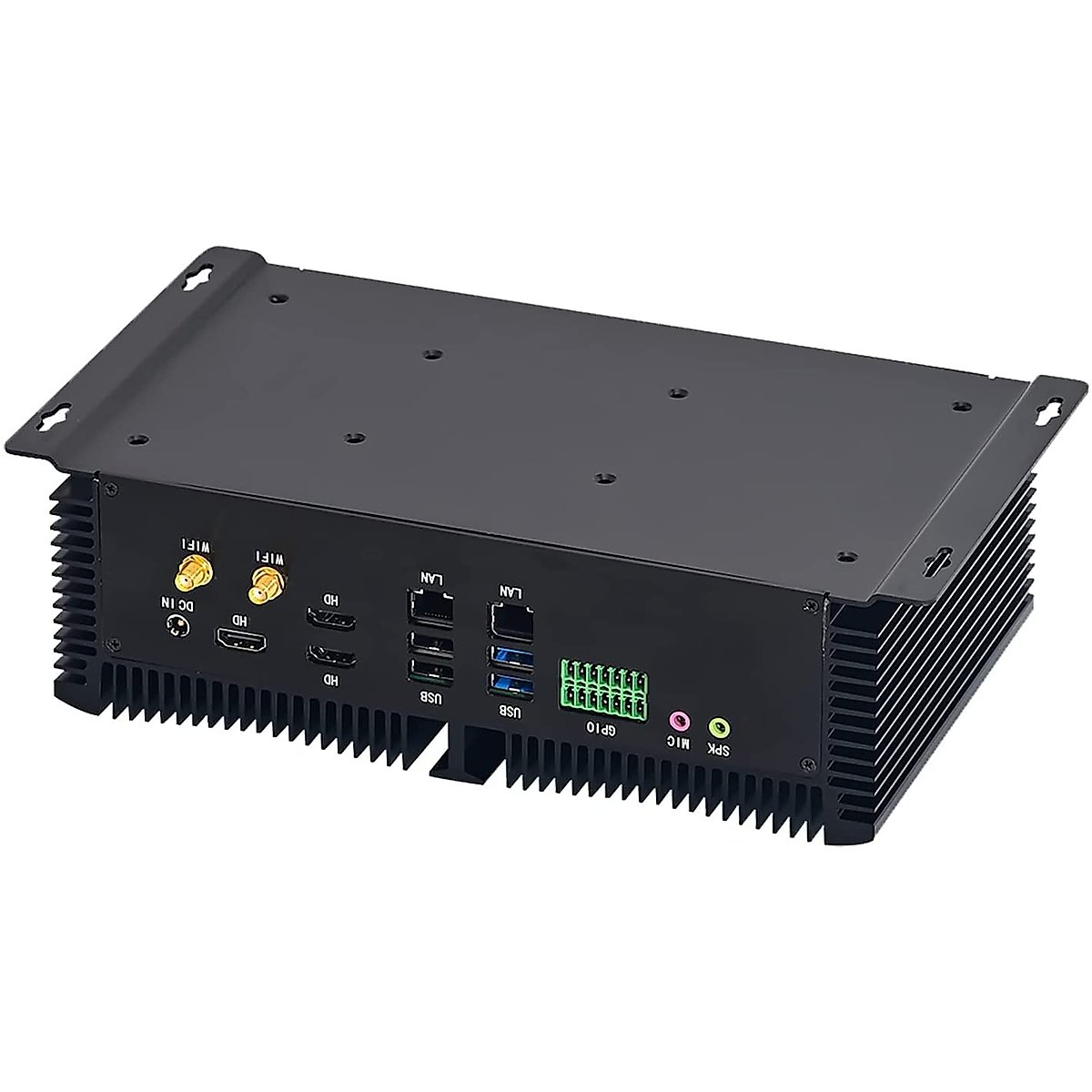 Fanless Industrial Computer Mini PC Intel Core i7 10870H Processor 32GB DDR4 Ram 1TB M.2 2280 SSD 3xHD 8xUSB 6xCOM Intel UHD Graphics Windows 10 Pro WOL PXE