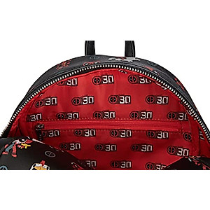 Loungefly POP Marvel Deadpool 30th Anniversay All Over Print Womens Double Strap Shoulder Bag Purse
